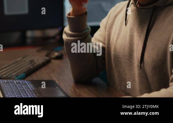 Pensive Database Admin Brainstorming Ideas In Office Programming Script And Source Code