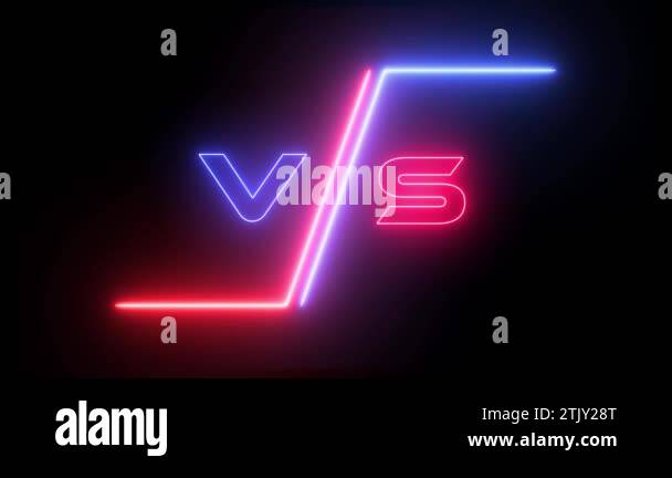 Vs versus neon red and blue versus neon battle battle animation Stock ...