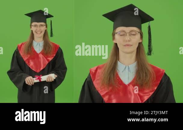 2-in-1 Split Green Screen Montage. Green Screen. Chroma Key. Female ...