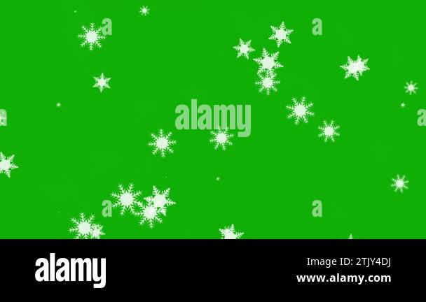 Falling snow flakes motion graphics with green screen background Stock ...