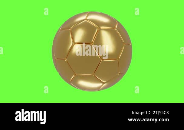 3D golden soccer ball rotation. 4K animation loop looped seamless ...