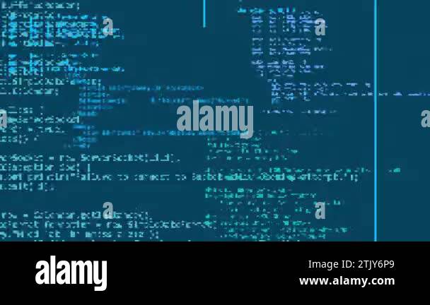 Glitching security software screen on a network firewall animation on ...