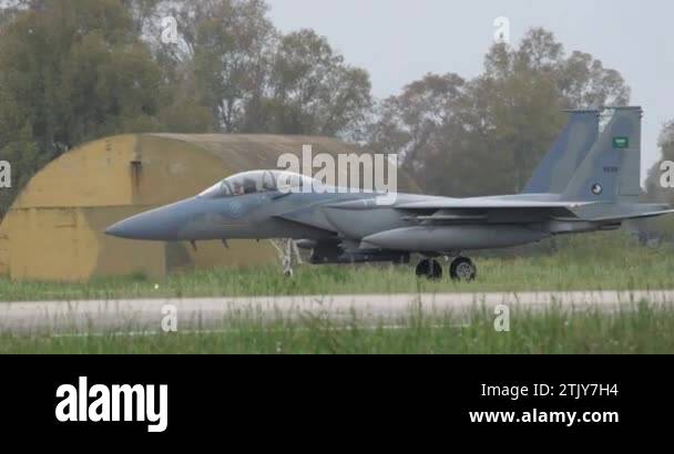 McDonnell Douglas F-15 Eagle of the Royal Saudi Air Force taxiing on a ...