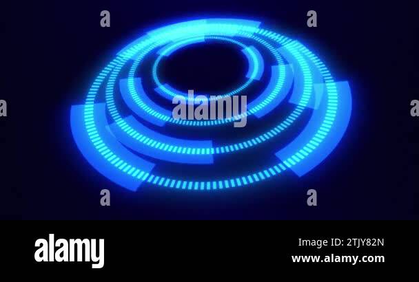 HUD circle interfaces, high-tech futuristic display, hologram button, download. Digital data ...