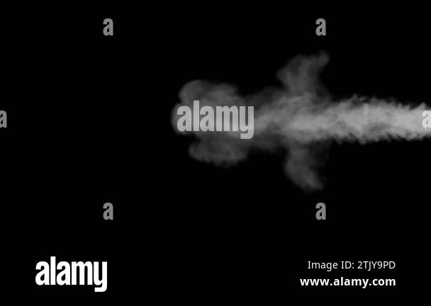 smoke stream on a black studio background can be separated or used ...