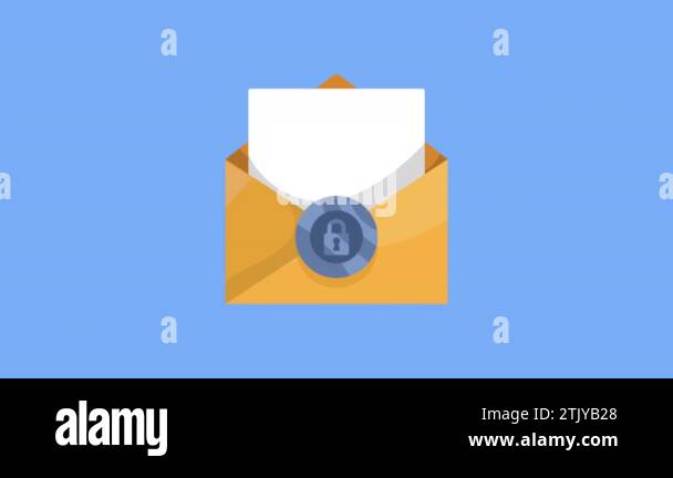 cyber security padlock in envelope animation 4k video animated Stock ...