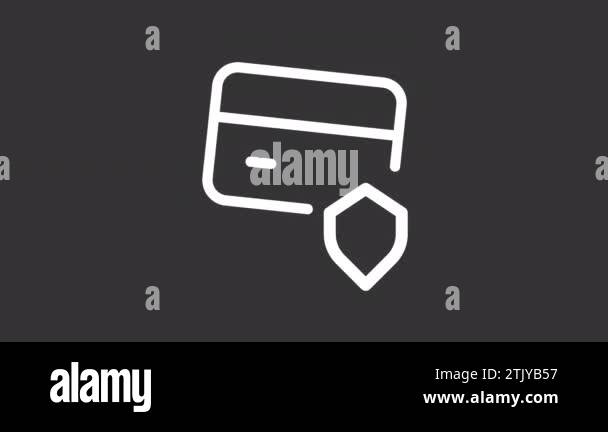 Animated security white line ui icon. Account safety. Banking. Seamless loop HD video with alpha ...