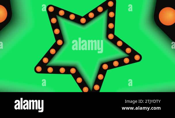 Animated motion graphics of beautiful stars with marquee lights on ...