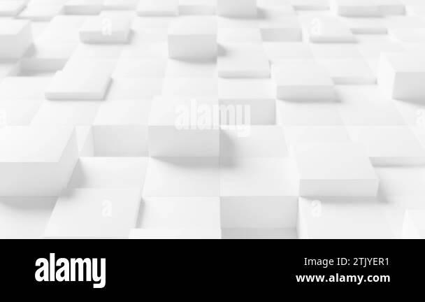 Abstract 3d Animation Geometric Background From Cubes Modern White Screensaver 4k Render