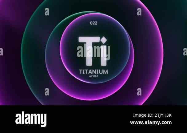 Titanium as Element 22 of the Periodic Table. Concept animation on ...