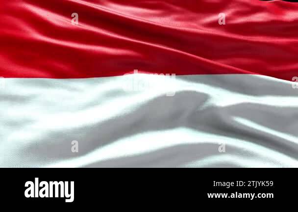 4k render Indonesia Flag video waving in wind. Indonesia Flag Wave Loop ...
