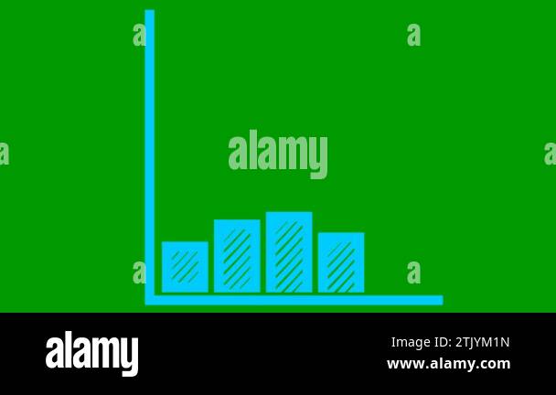 Animated financial growth chart with trend line graph. blue symbol ...