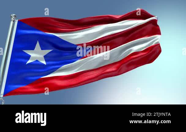 4k render Puerto Rico Flag video waving in wind. Puerto Rico Flag Wave ...