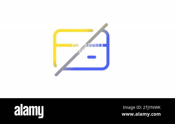 Animated Decline Gradient Ui Icon Deactivate Credit Card Seamless Loop Hd Video With Alpha