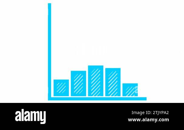 Animated financial growth chart with trend line graph. blue symbol ...
