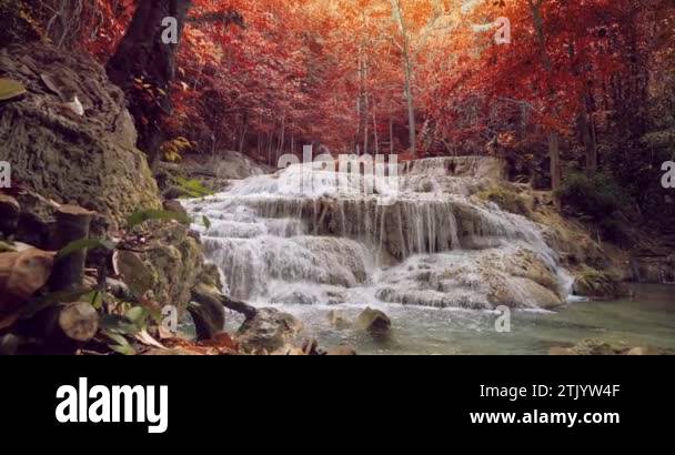 Beautiful waterfall trees red leaves Stock Videos & Footage - HD and 4K ...