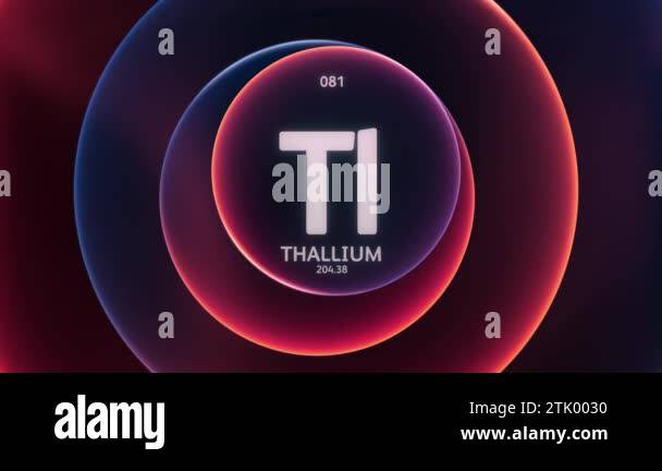 Thallium as Element 81 of the Periodic Table. Concept animation on ...