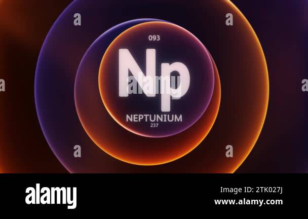 Neptunium as Element 93 of the Periodic Table. Concept animation on ...