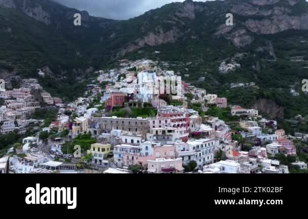 Positano resort, Italy, famous old italian resort and Tyrrenian sea ...