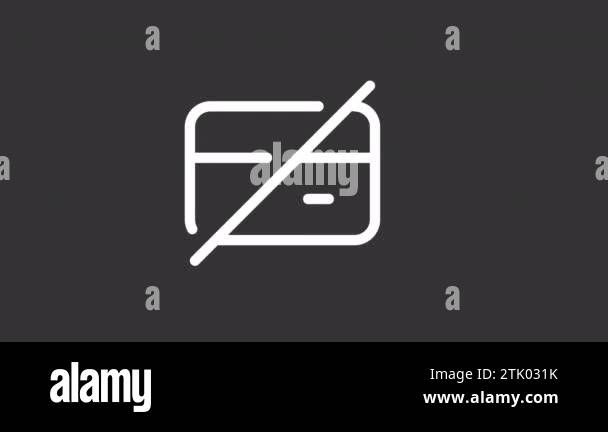 Animated decline white line ui icon. Deactivate credit card. Seamless ...