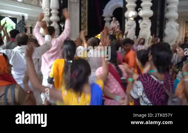 VRINDAVAN, INDIA September 01, 2022 : Devotee playing Kirtan chants in ...