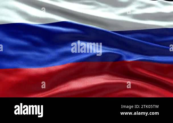 4k render Russia Flag video waving in wind. Russia Flag Wave Loop ...
