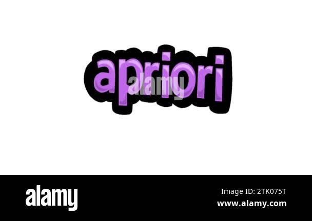 White screen animation video written APRIORI Stock Video Footage - Alamy