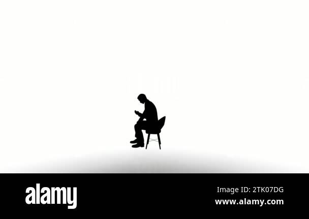 silhouette people sit down on white background. silhouette black people ...