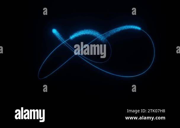 Abstract loop animation of the movement of luminous objects that emit ...