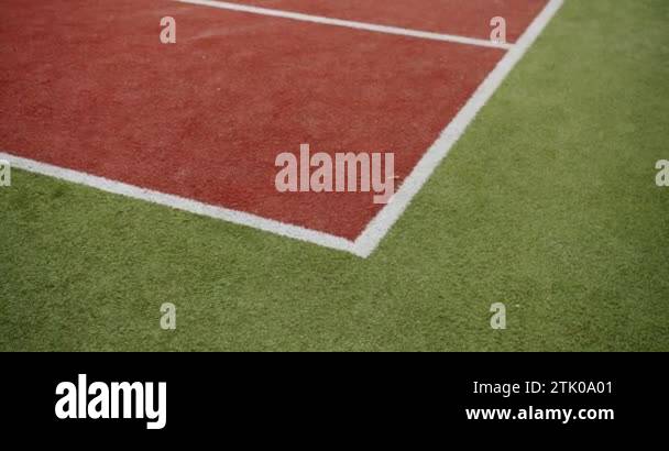 Shooting a part of the outdoor carpet tennis court. Play tennis ...