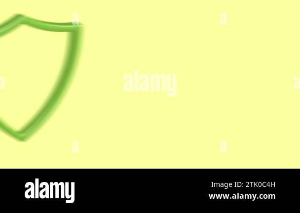 Minimal Animation video template of 3D Shield with user icon on yellow ...