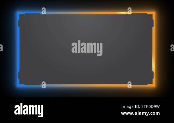 Blue Orange Stream Overlay Animated Facecam For Gamers. Web Camera ...