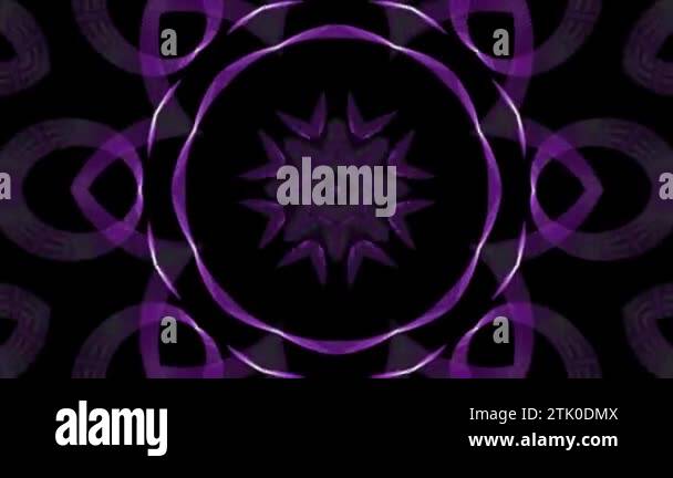 A kaleidoscope of glowing purple floral patterns against a dark ...