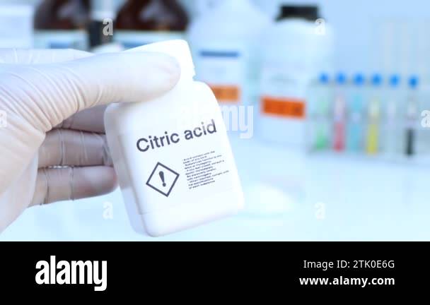 Citric acid in bottle , chemical in the laboratory and industry ...