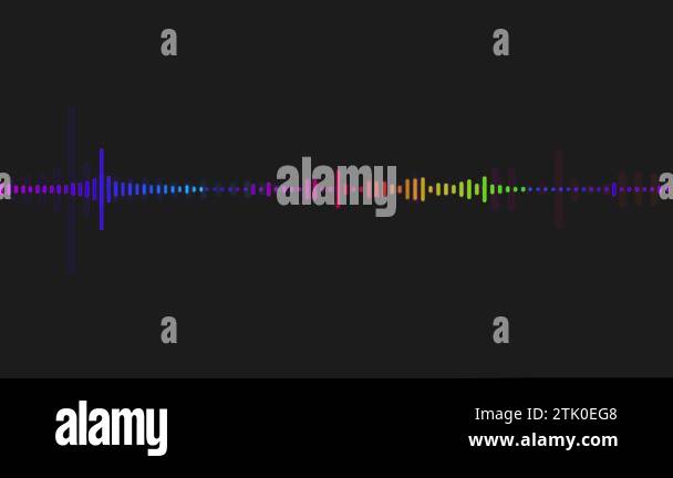 4K Multi-colored patterns Audio wave visualization voice record, artificial intelligence ...