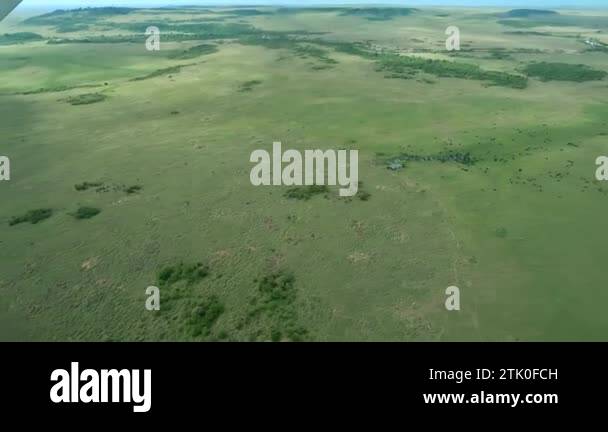 Tanzania from a bird's eye view, a small plane flies over Tanzania ...