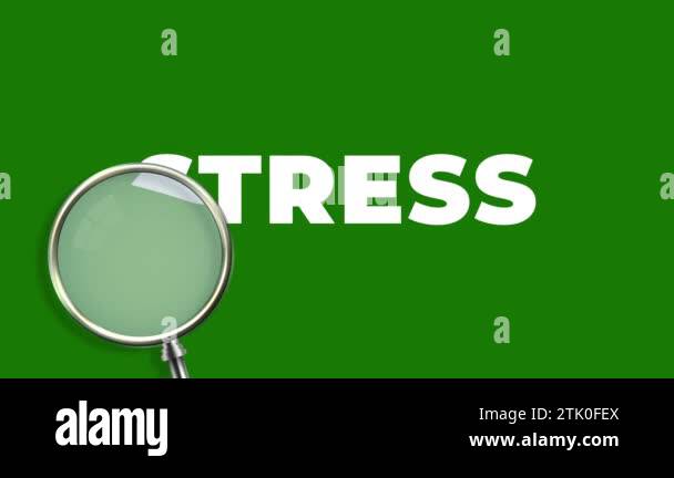stress Text under Magnifying Glass motion animation concept.4K motion ...