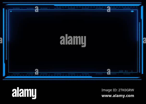 High tech screen digital hologram window box border frame scifi digital ...