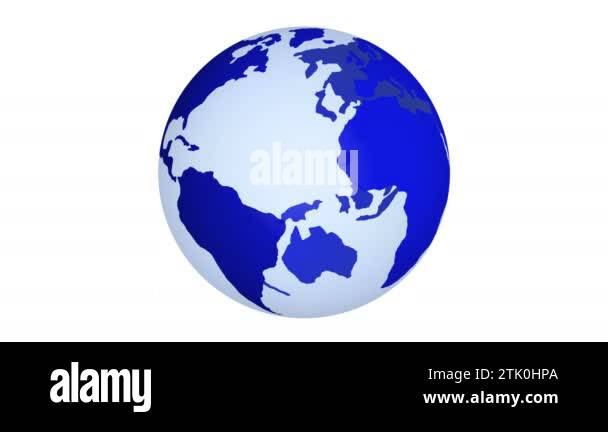 Planet Earth of all colors of the rainbow rotating isolated on white ...