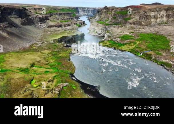 Canyon with Mountain River in Iceland Colossal Geological Phenomenon ...