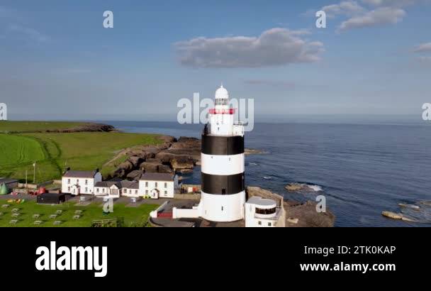 Circular panorama. Hook Lighthouse situated on Hook Head at the tip of ...
