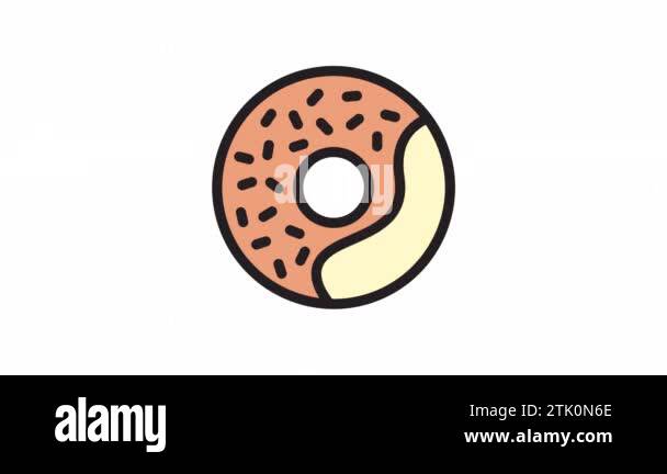 Donut, Bakery animated icon on transparent background Stock Video ...