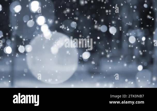 Abstract blurred background of night city street with luminous lanterns ...