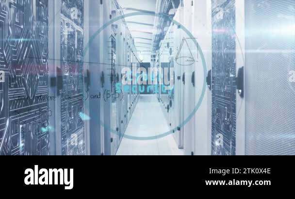 Animation Of Cyber Security Text With Scope Scanning And Mathematical