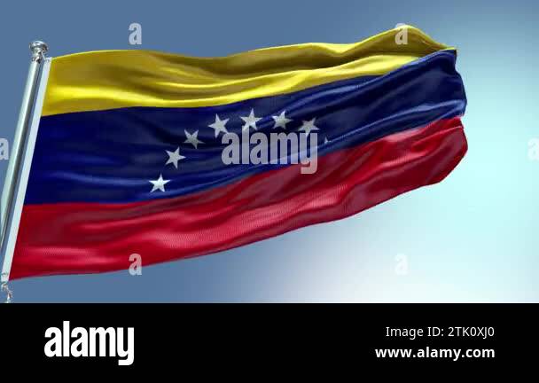 4k render Venezuela Flag video waving in wind. Venezuela Flag Wave Loop ...