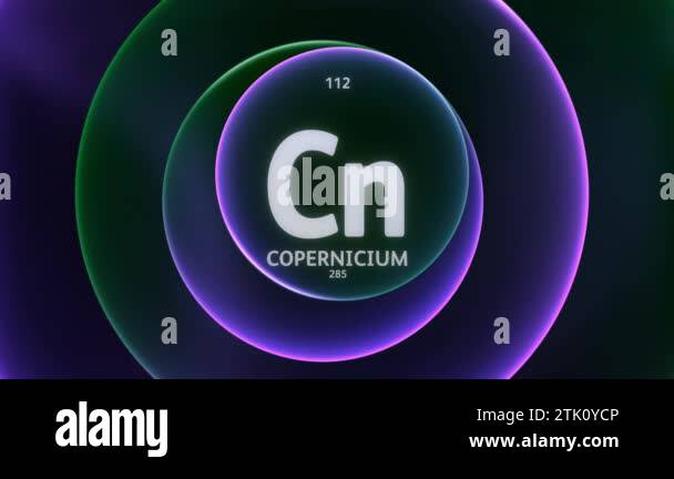 Copernicum as Element 112 of the Periodic Table. Concept animation on ...