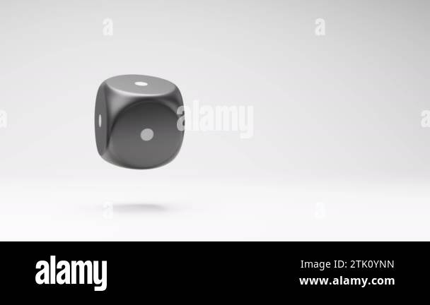 All One Numbered Faces Black Dice Spinning on a Studio Light Gray ...