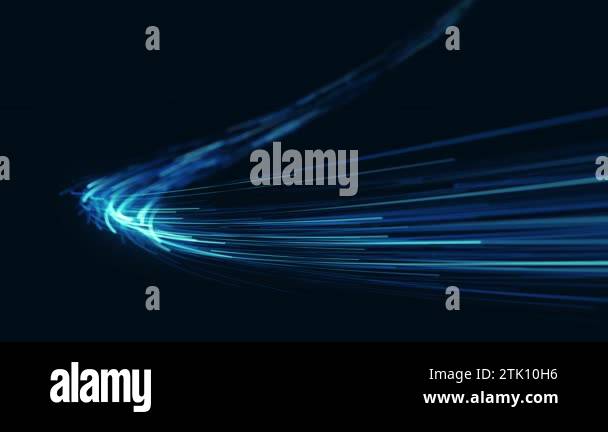 Abstract Light Fiber Strings Flowing Background/ 4k animation of an ...