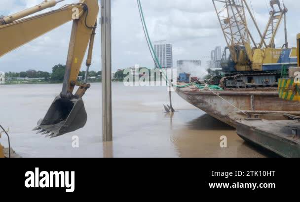 Phnom Penh - Cambodia - 06- 12- 2023 : A bore pile rig machine mounted ...