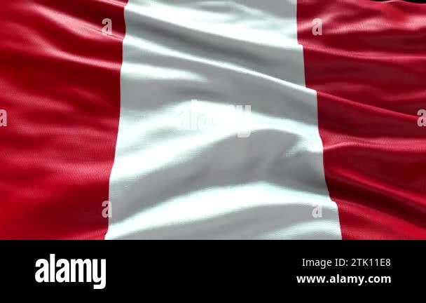 4k render Peru Flag video waving in wind. Peru Flag Wave Loop waving in ...